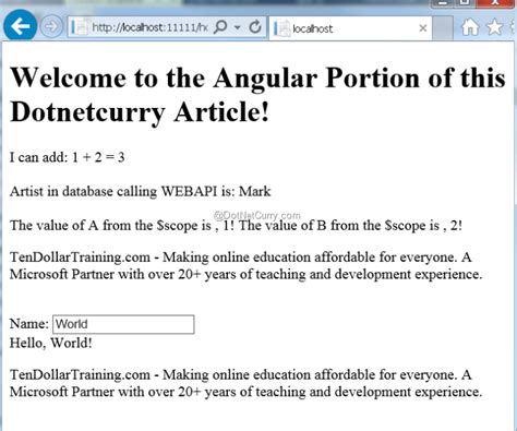 Using AngularJS In Your ASP NET MVC Projects Part DotNetCurry