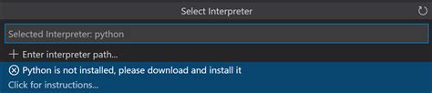 Improve No Python Interpreter Selected Prompt · Issue 17667