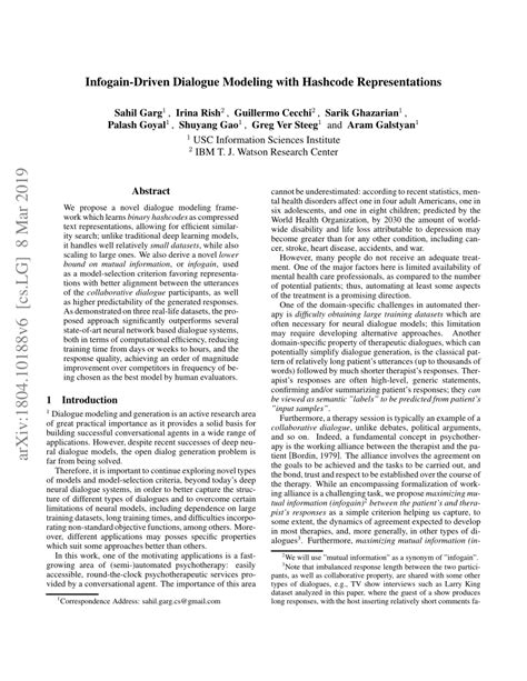 Pdf Dialogue Modeling Via Hash Functions Applications To Psychotherapy
