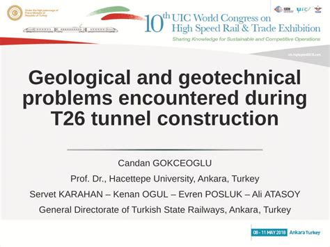 PDF Geological And Geotechnical Problems Encountered During T26