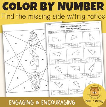 Find Missing Sides With Trig Ratios Trigonometry Geometry Color By Number