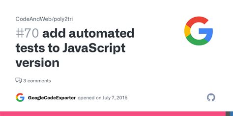Add Automated Tests To JavaScript Version Issue 70 CodeAndWeb