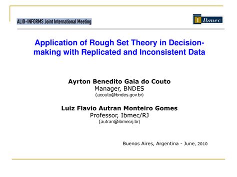 Pdf Application Of Rough Set Theory In Decision Making With Replicated And Inconsistent Data