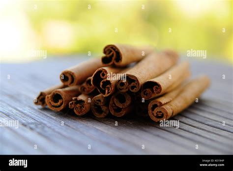 Cinnamon Sticks On The Table Stock Photo Alamy