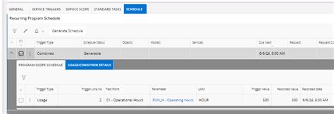 recurring service program combined trigger issue ifs community