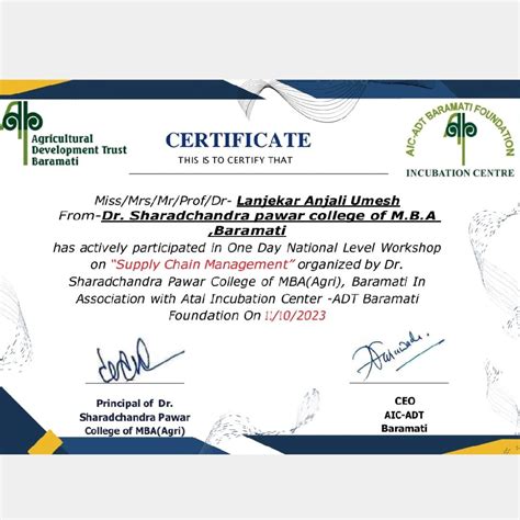 Anjali Lanjekar On Linkedin Supplychainmanagement Aicadtbaramatifoundation Agribusinessmangement