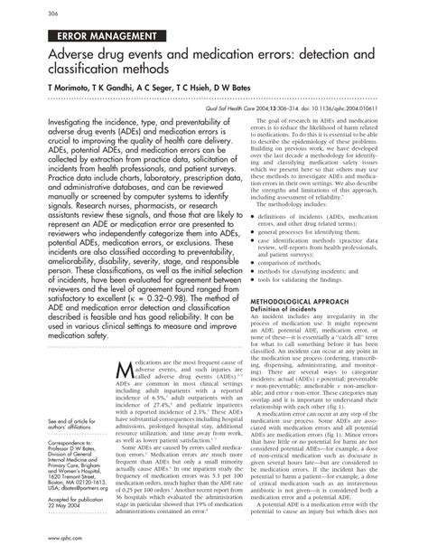 pdf adverse drug events and medication errors detection and