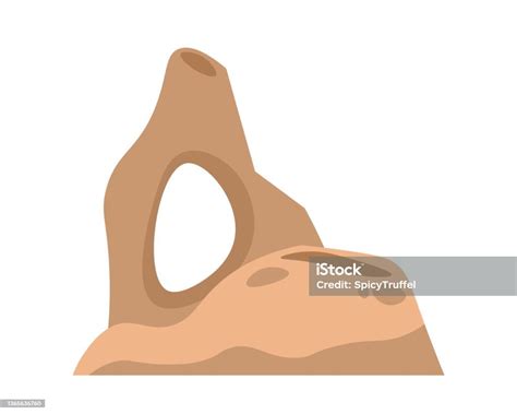 만화 수중 바위 바다 바닥 돌 갈색 바위 수족관 장식 요소 해저 지질학 고르지 않은 물체 구멍이있는 해변 조약돌 벡터 바다 곡선 무거운 자갈 0명에 대한 스톡 벡터 아트 및