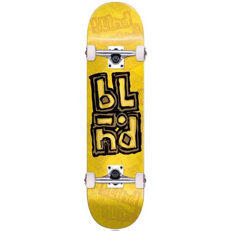 Blind Og Stacked Stamp Rhm Skateboard Complete In Yellow Boardertown Us