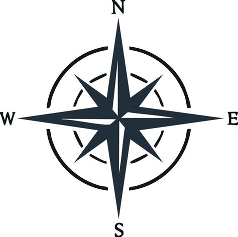 Modern Compass Rose With Cardinal Directions And Star Design 73370288