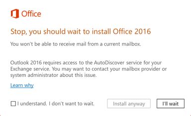 Обновление до Office 2016 завершается ошибкой - Outlook | Microsoft Learn