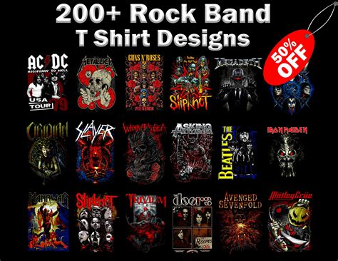 200 Rock Band T Shirt Designs Etsy Uk