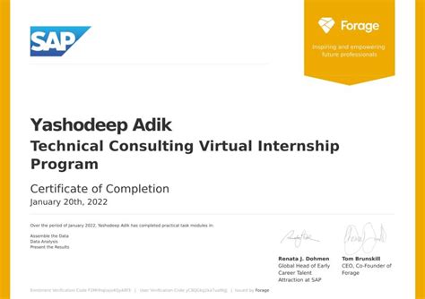 Yashodeep Adik On Linkedin Internship Experience Dataanalytics Sap Datascience Forage…
