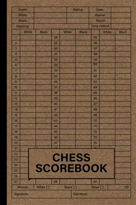 chess scorebook 100 games sheets chess notation book chess