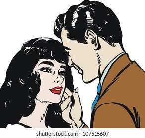 Vintage Illustration Isolated Romantic Couple Lovers Stock Illustration