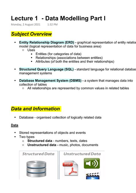 Lecture Data Modelling Studocu
