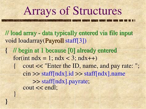 PPT Structures Part II Aggregate Operations Arrays Of Type Struct Nested Structures