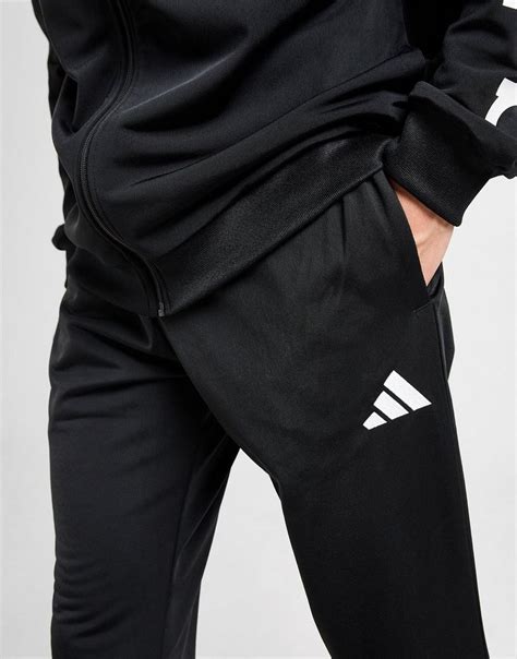 Black Adidas Poly Linear Tracksuit Jd Sports Uk