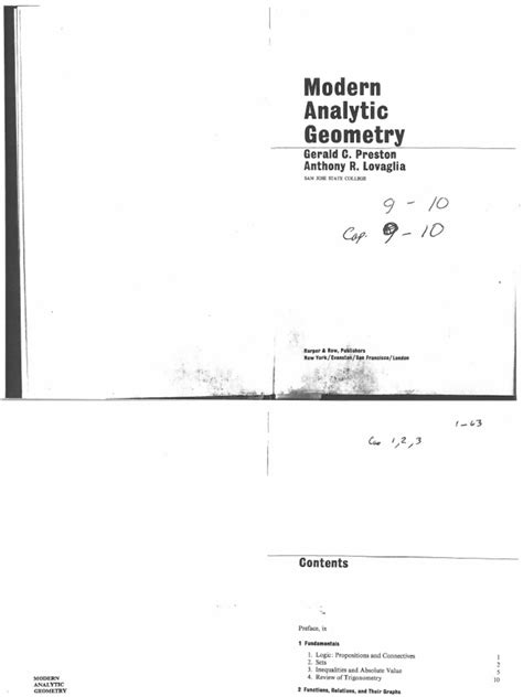 Preston Gc Lovaglia Ar Modern Analytic Geometry Pdf