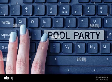Writing Displaying Text Pool Party Internet Concept Celebration That Includes Activitites In A