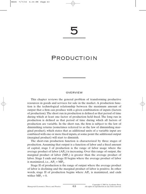 Productioin Managerial Economics Theory And Practice Pdf Production Function Long Run