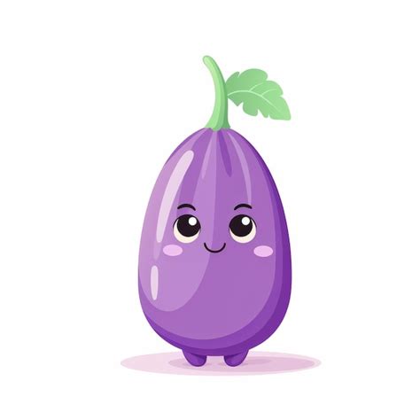 Premium Photo Eggplant Buddy A Minimalist Vector Pastel Sprout