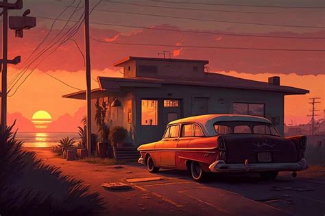 Premium Photo Style Illustration Background New Retrowave Design