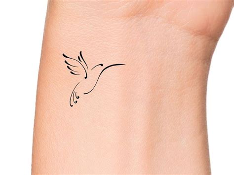 Small Hummingbird Temporary Tattoo Bird Temp Tattoo Etsy Temp