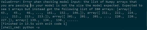 Keras Input Shape Error Passing The Whole Array Not Each Line Stack Overflow
