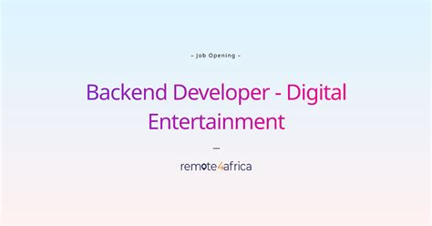 remote hybrid backend developer digital entertainment job at media