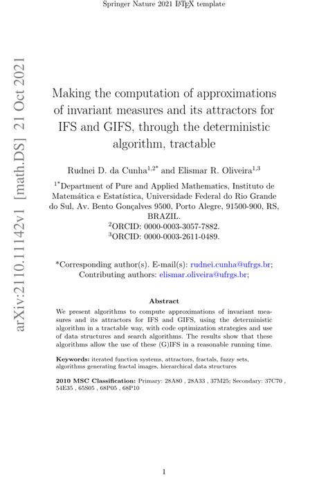 Pdf Making The Computation Of Approximations Of Invariant Measures And Its Attractors For Ifs