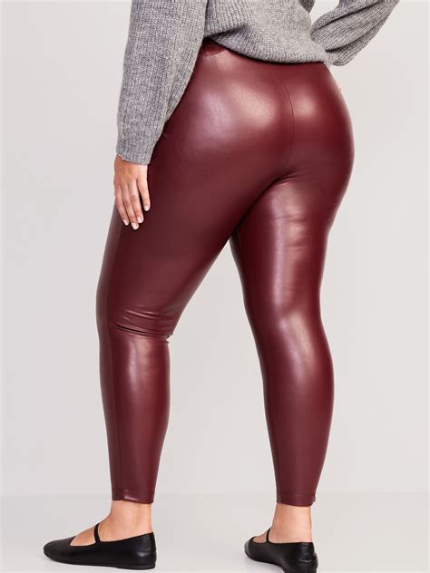High Waisted Faux Leather Leggings For Women Old Navy
