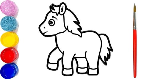 How To Draw A Cute Horse Easy 💖 Drawing And Coloring A Horse 💖 Youtube