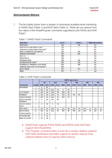 Tutorial 7 Wk9 Materials Soln Solutions Semiconductor Memory The