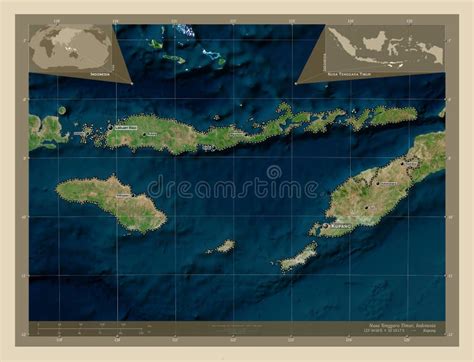 Nusa Tenggara Timur Indonesia Satellite Points Désignés Des Villes