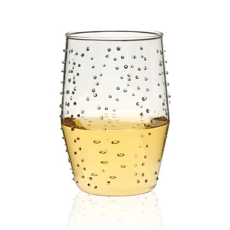 Libbey Prologue Nymph Handmade Dot Tumbler Glasses Sea Foam Set Of 8