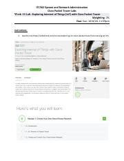 Cisco Packet Tracer Lab 3 Exploring IoT With Cisco Packet Tracer 2 Pdf ITC362 System And