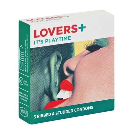 Lovers Plus Ribbed And Studded 3 Condoms Med365