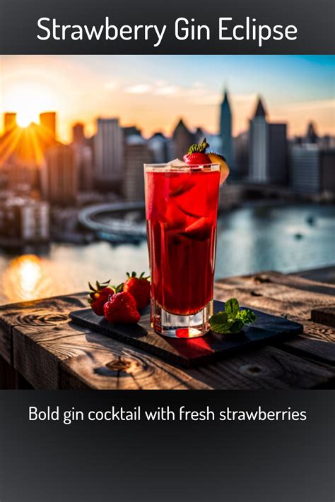 Strawberry Gin Eclipse Bold Gin Cocktail With Fresh Strawberries