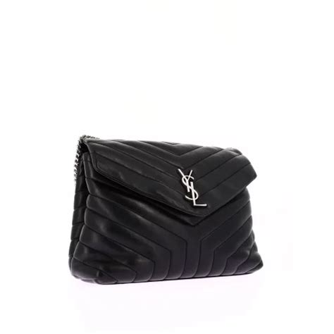 Sac bandoulière Loulou Medium Saint Laurent Cuir Noir Monogram Paris