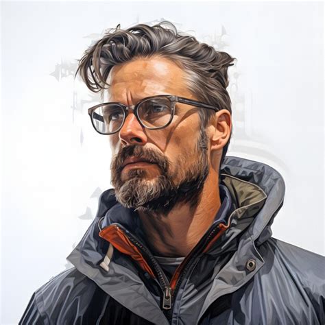 Premium Ai Image Man With Glasses And A Beard Wearing A Jacket