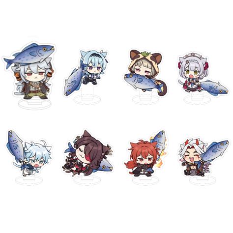 Mua Tai MÈo And CÁ Standee Mini 3cm Genshin Impact Mô Hình Game Anime