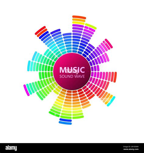Radial Colour Music Equaliser Isolated On White Background Vector