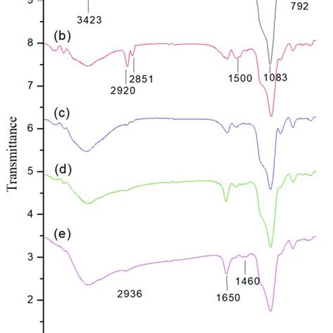 Ft Ir Spectra Of A Mb Sio 2 B Mb Sio 2 Msns Cta C Mb Sio 2