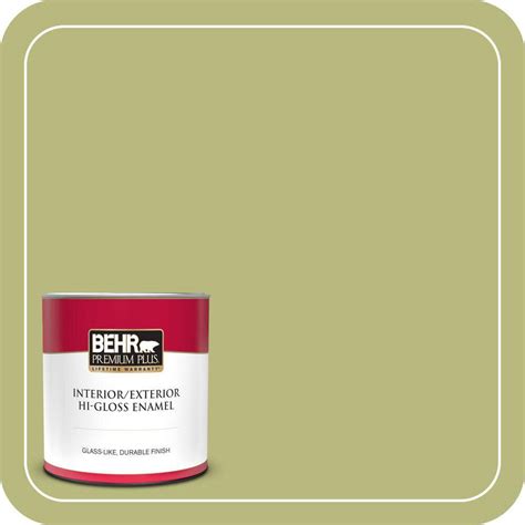 BEHR PREMIUM PLUS 1 Qt 400D 5 Grass Cloth Hi Gloss Enamel Interior