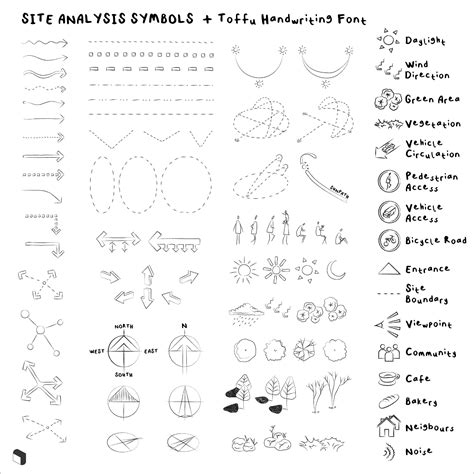Cad Site Analysis Flat Icons Toffu Co Site Analysis Architecture