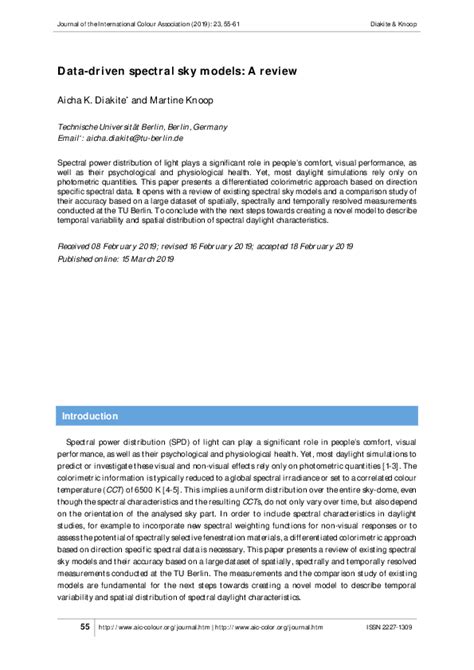 Pdf Data Driven Spectral Sky Models A Review