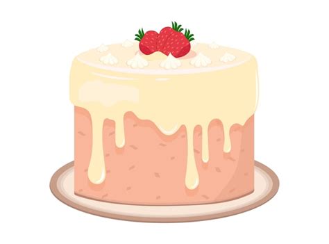 생일 케이크의 벡터 일러스트 레이 션 프리미엄 벡터