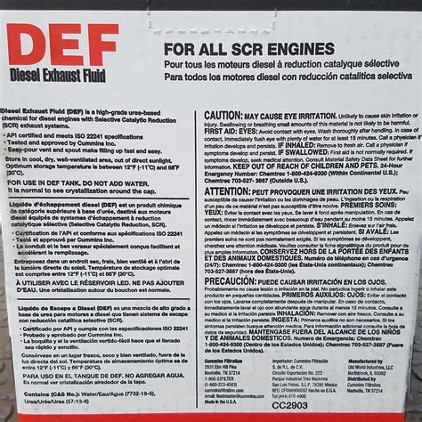 Cc2903 Fleetguard Diesel Exhaust Fluid Def 2 5 Gallons The Modern Shop
