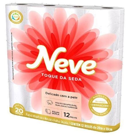Papel Higiênico 20m Folha Dupla C 12 Rolos 1 Un Neve Kimberly Clark Papel Higiênico